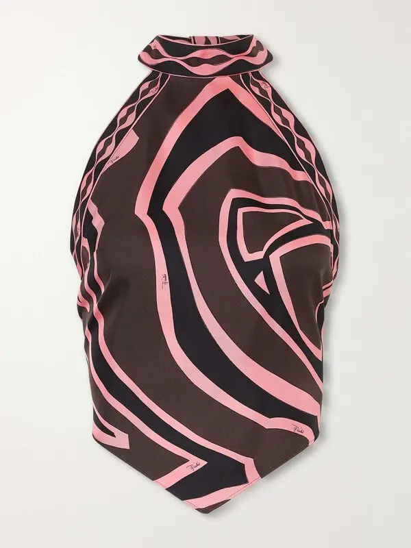 Emilio Pucci Printed Silk-twill Top