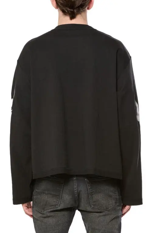 PURPLE BRAND Graphic Cropped Long Sleeve T-shirt