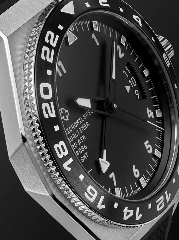 MICROMILSPEC Dual Timer Automatic 42mm Stainless Steel Watch