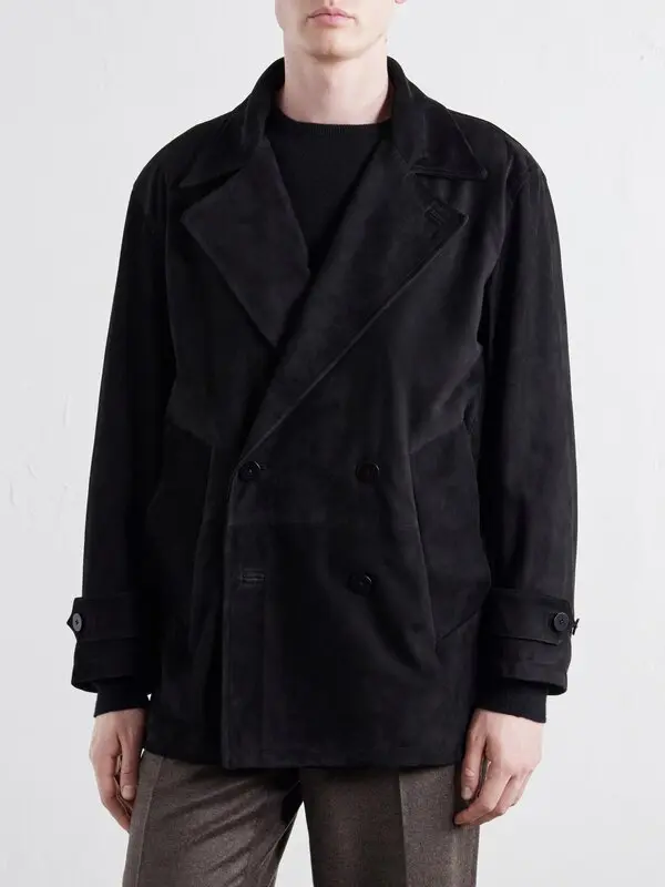 STOFFA Double-breasted Suede Jacket