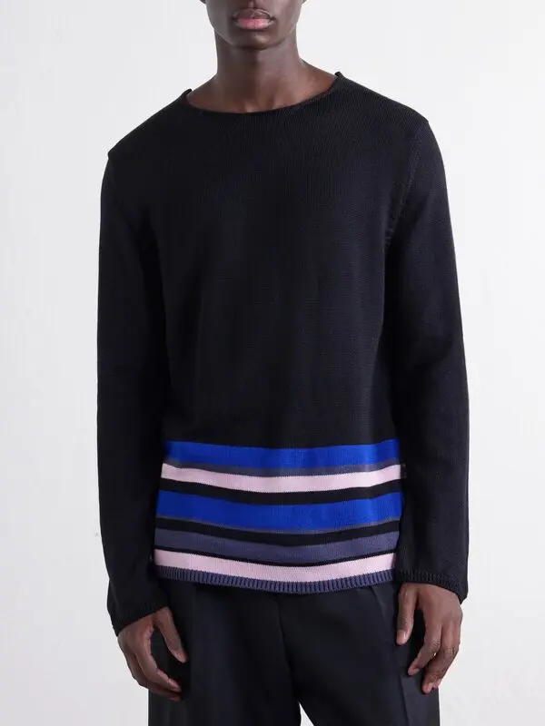 Comme Des Garçons Striped Wool-blend Gauze Sweater