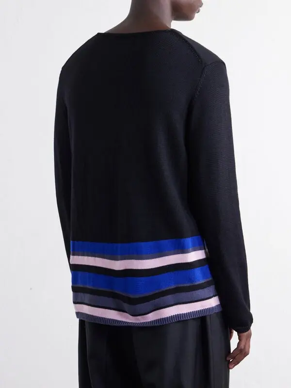 Comme Des Garçons Striped Wool-blend Gauze Sweater