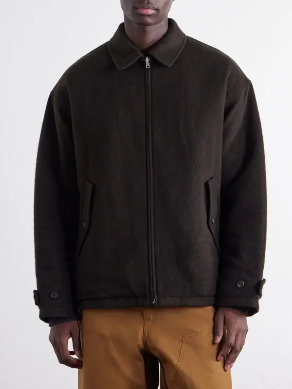Comme Des Garçons Reversible Padded Brushed Wool And Quilted Shell Blouson Jacket