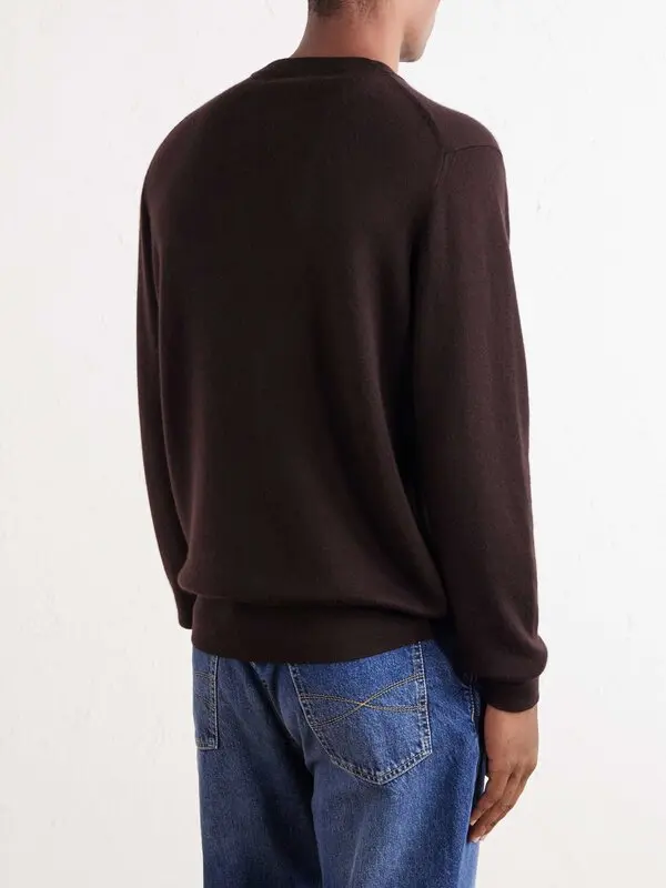 Thom Sweeney Cashmere And Silk-blend Jersey Sweater