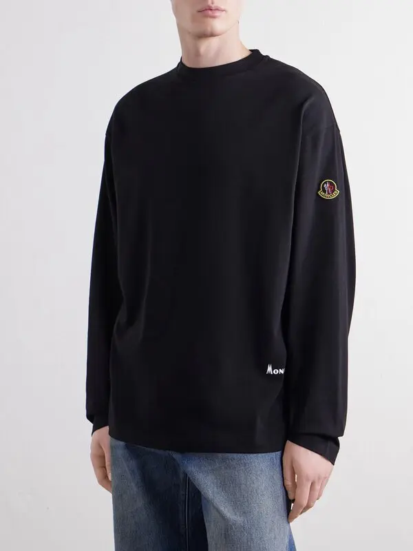 Moncler Logo-detailed Cotton-jersey T-shirt - Black