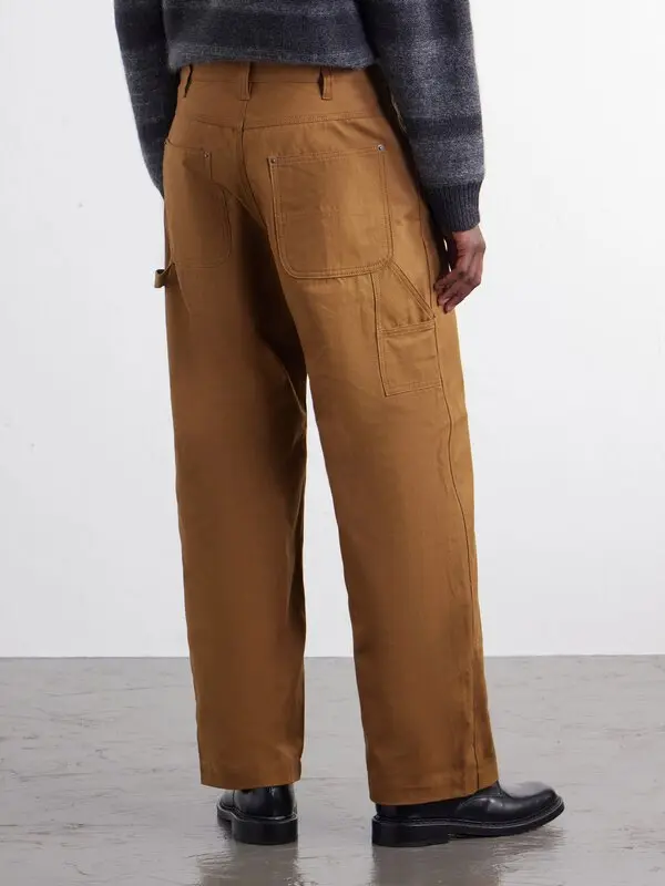 Comme Des Garçons Wide-leg Double-knee Cotton-canvas Trousers
