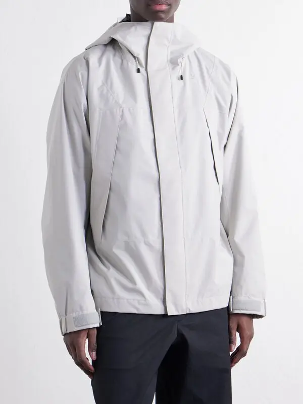 GOLDWIN Barite Hooded Panelled Shell Ski Jacket - Neutrals