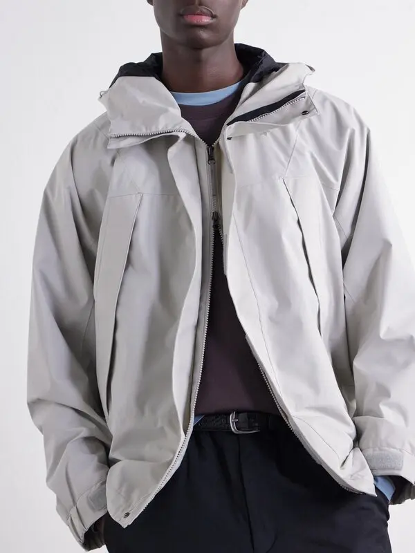 GOLDWIN Barite Hooded Panelled Shell Ski Jacket - Neutrals