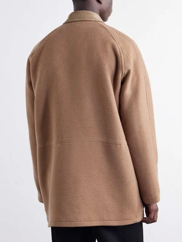J. MUESER Panelled Corduroy-trimmed Camel Hair Jacket - Tan