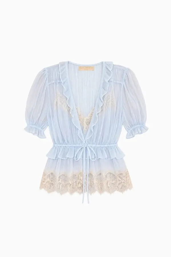 Ulla Johnson Selene Puff Sleeve Top - Hydrangea