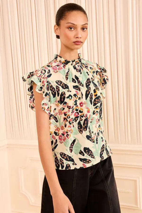 Ulla Johnson Twyla Ruched Top - Calla Lily