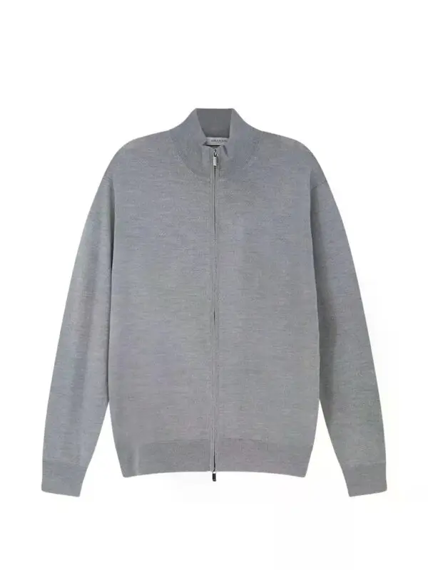 BRAMANI CASHMERE Zip-up Wool Cardigan - Grey