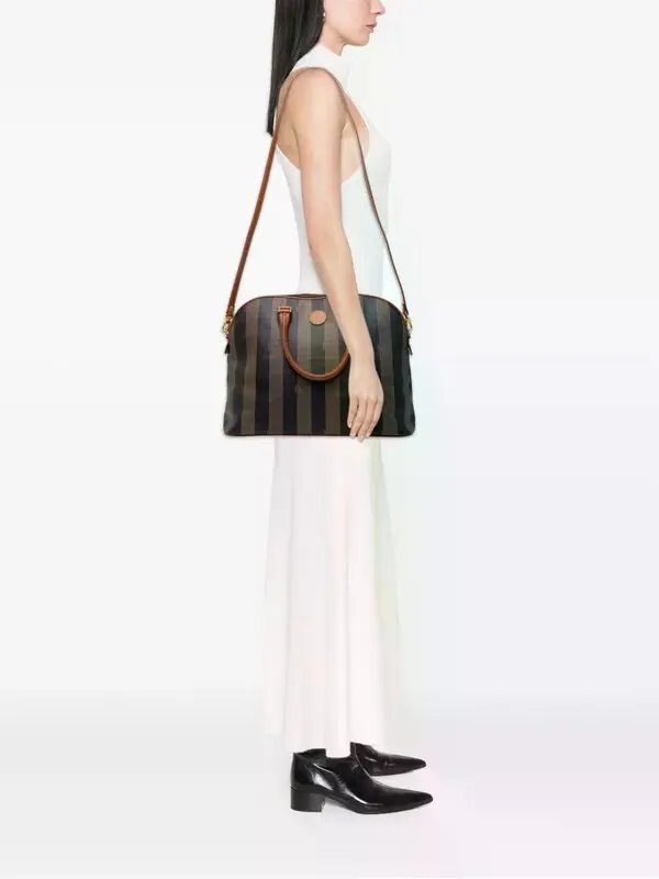 Fendi 2010-2026 Pequin Coated Canvas Dome Satchel