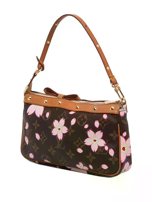 LOUIS VUITTON 2003 Takashi Murakami Monogram Cherry Blossom Pochette Accessoires Shoulder Bag