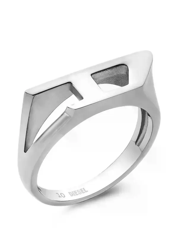 DIESEL® Stainless Steel Signet Ring - Silver