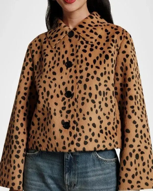FRANCES VALENTINE Cosette Cheetah Faux Fur Jacket