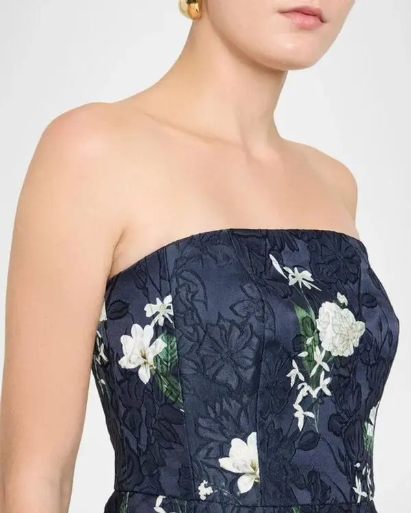 SACHIN BABI Shay Floral Jacquard Cocktail Dress - Alabaster
