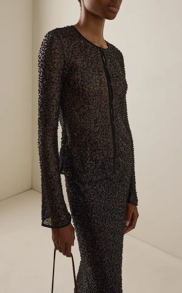 SIR. Cassia Sequined Mesh Top