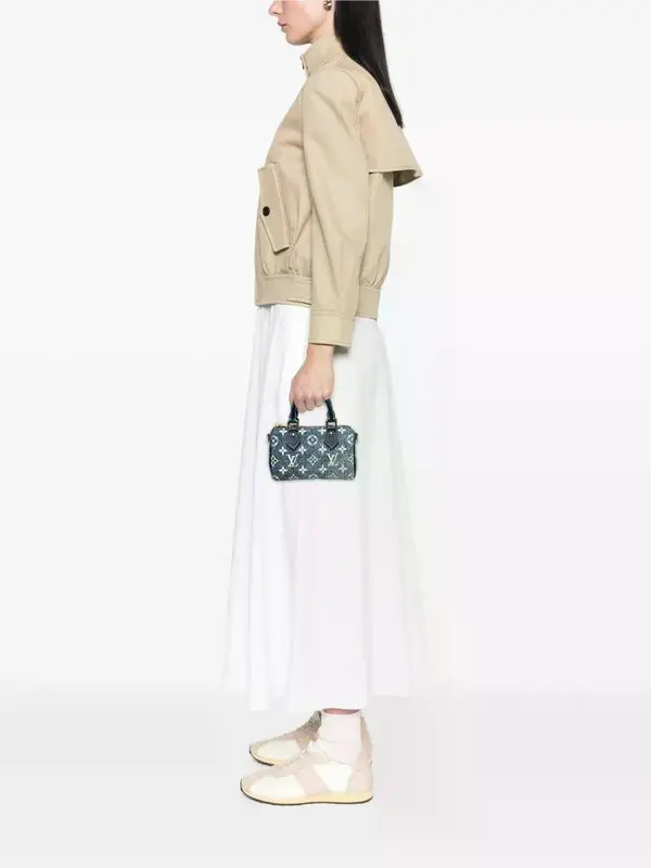 LOUIS VUITTON 2010-2026 Monogram Jacquard Denim Nano Speedy Bandouliere Satchel