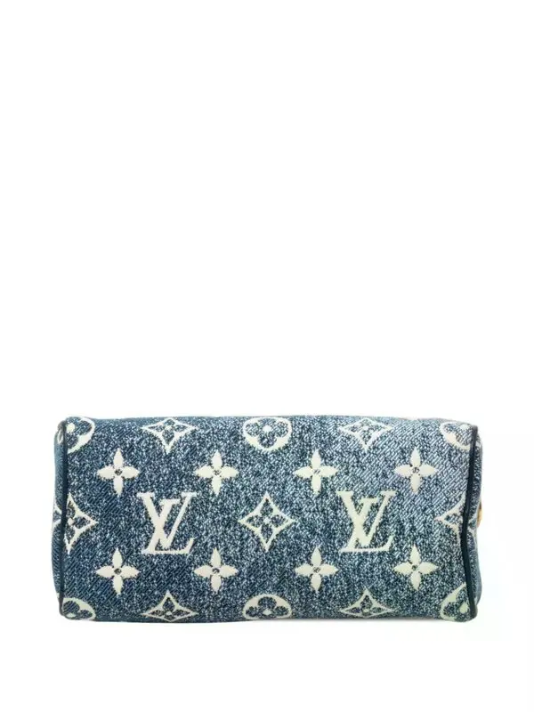 LOUIS VUITTON 2010-2026 Monogram Jacquard Denim Nano Speedy Bandouliere Satchel