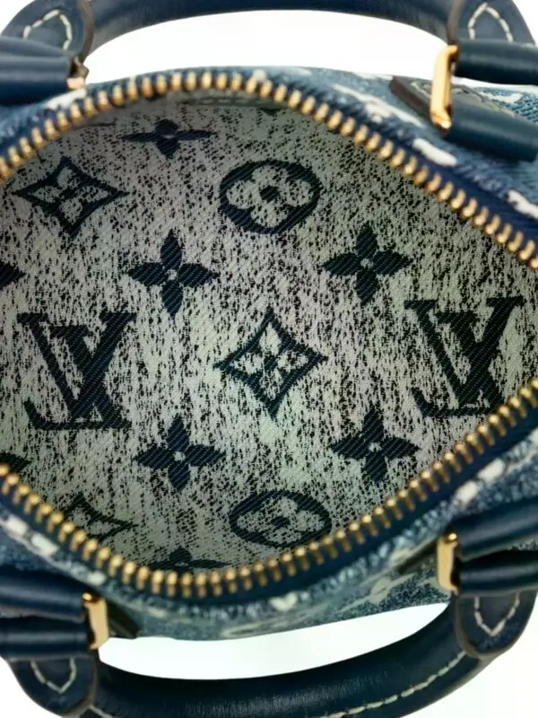 LOUIS VUITTON 2010-2026 Monogram Jacquard Denim Nano Speedy Bandouliere Satchel