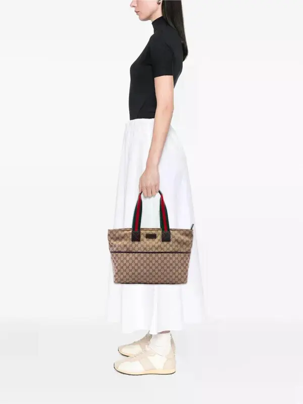 Gucci 2016-2026 Gg Canvas Web Tote Bag - Neutrals