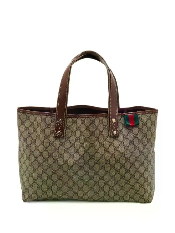 Gucci Gg Supreme Sherry Line Tote Bag - Neutrals