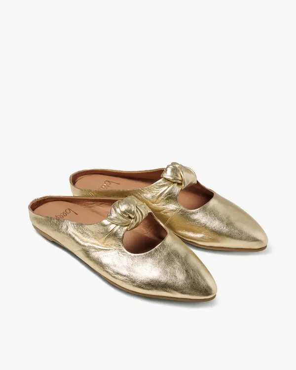 Beek Noddy Leather Ballet Mule - Metallic