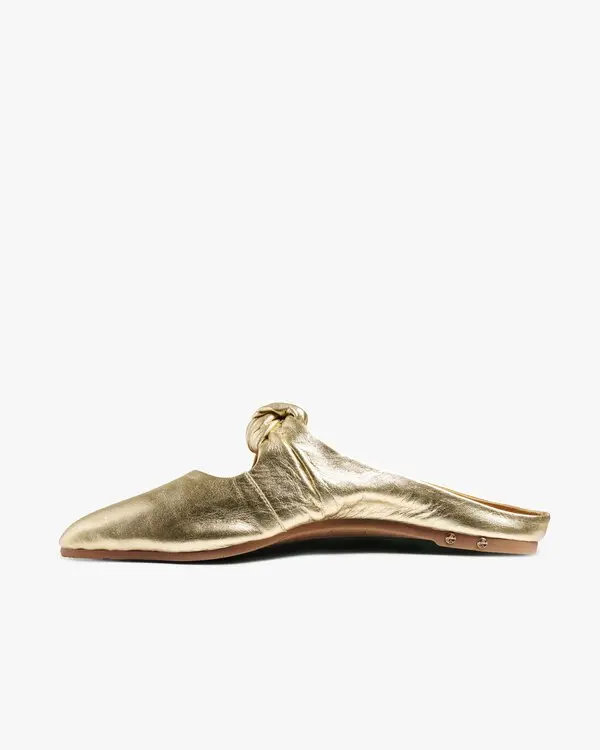 Beek Noddy Leather Ballet Mule - Metallic