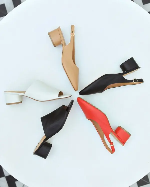 Beek Lora Leather Ballet Slingback Heel