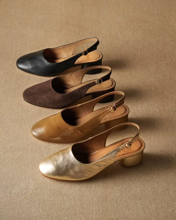 Beek Lora Leather Ballet Slingback Heel