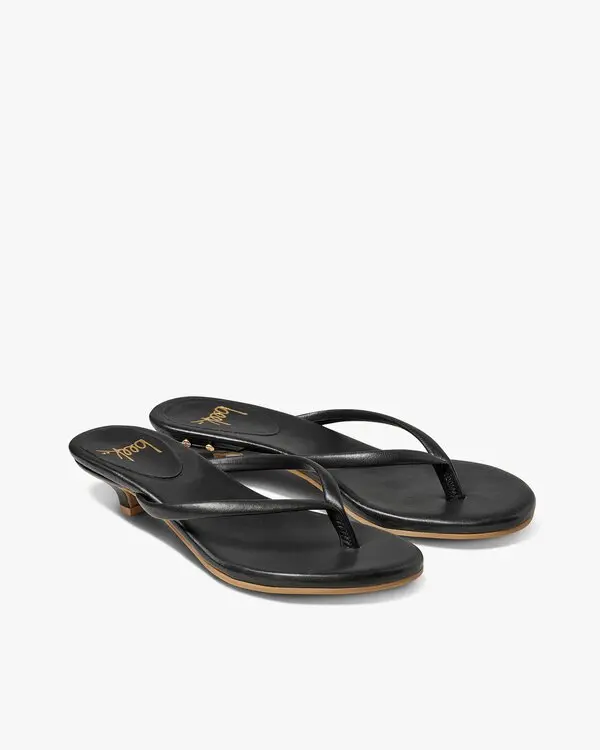 Beek Corella Leather Kitten Heel Thong Sandal