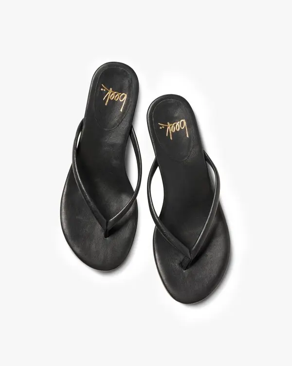 Beek Corella Leather Kitten Heel Thong Sandal