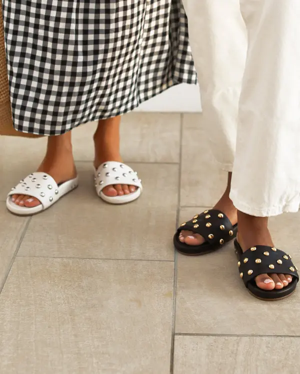Beek Gallito Stud Leather Slide Sandal