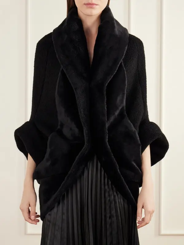 Junya Watanabe Plush-trimmed Wool-blend Felt Jacket