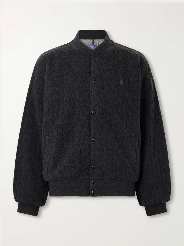 Polo Ralph Lauren Cable-knit Wool And Cashmere-blend Blouson Jacket