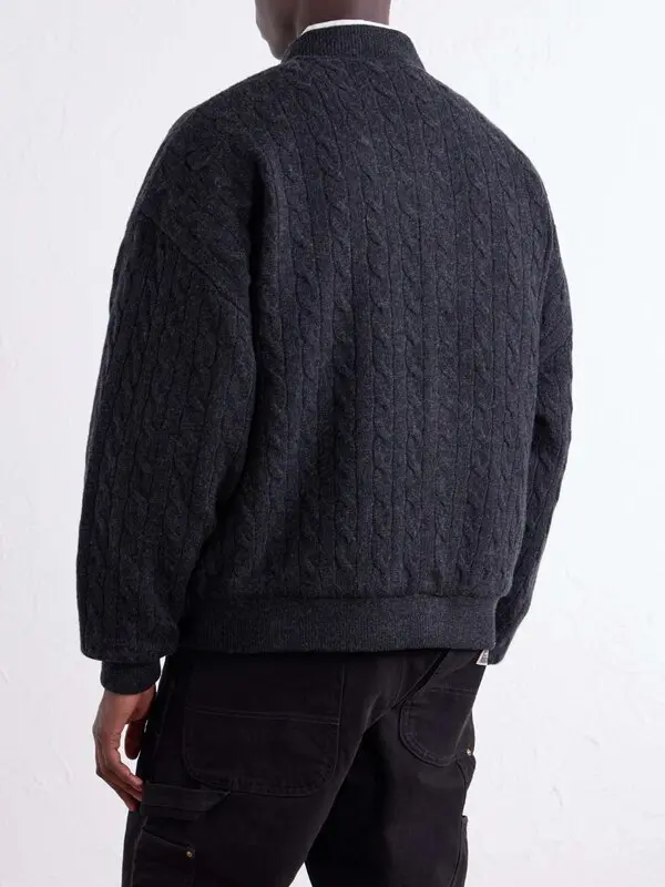 Polo Ralph Lauren Cable-knit Wool And Cashmere-blend Blouson Jacket
