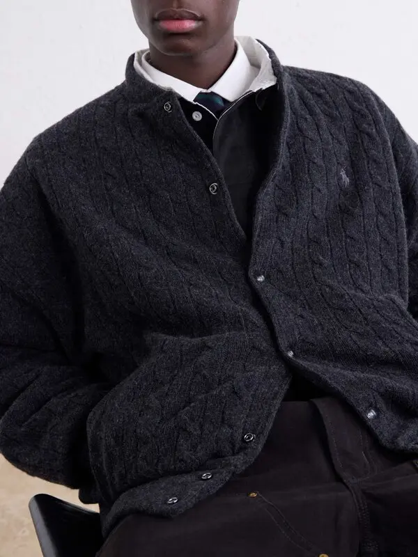 Polo Ralph Lauren Cable-knit Wool And Cashmere-blend Blouson Jacket