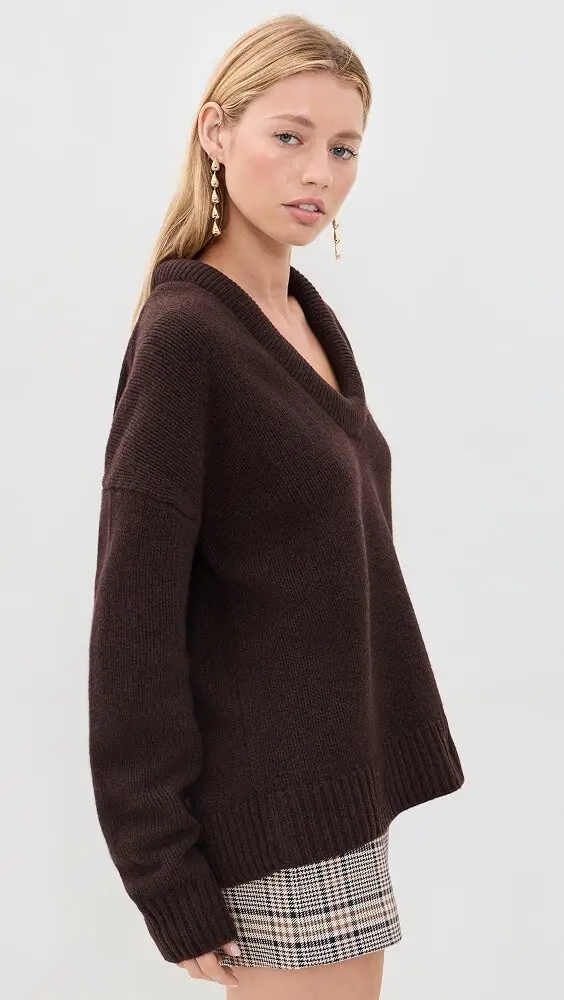 REFORMATION Jonie Cashmere Oversized Scoop Neck Sweater