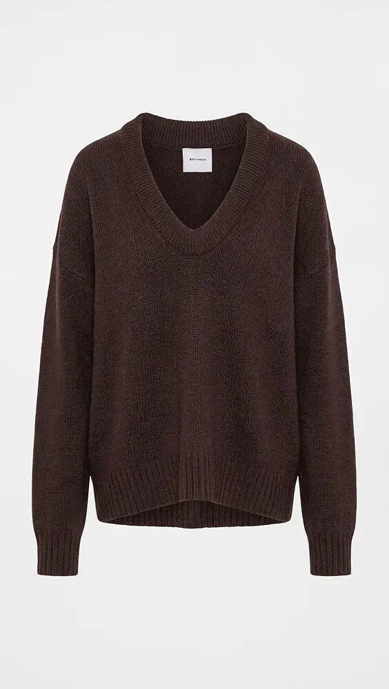 REFORMATION Jonie Cashmere Oversized Scoop Neck Sweater