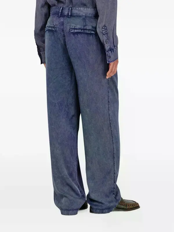 DIESEL® Wide Leg Viscose Denim Effect Trousers
