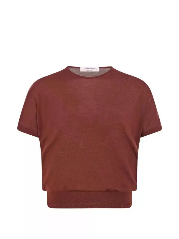 Another Tomorrow Short-sleeve Knit Top
