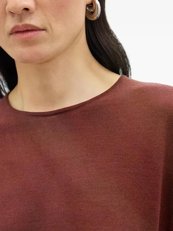 Another Tomorrow Short-sleeve Knit Top