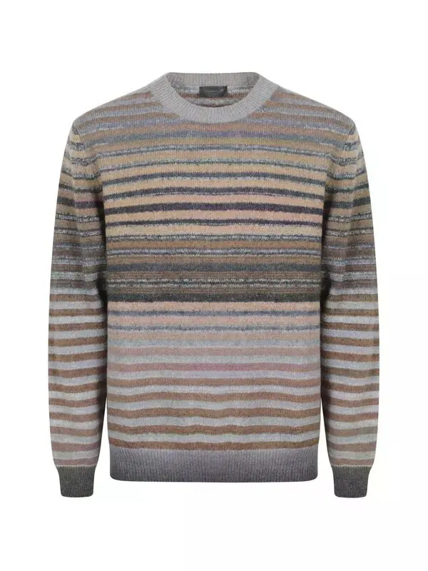 DONDUP Striped Crew-neck Sweater - Grey