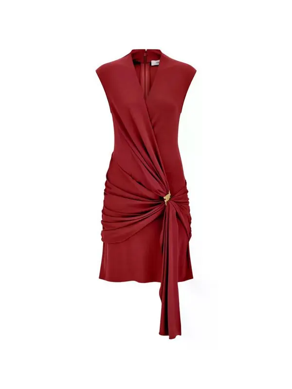 FERRAGAMO Viscose Mini Dress With Gathered Waist