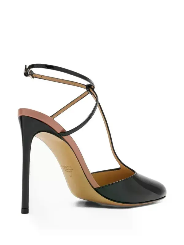 FRANCESCO RUSSO Patent-leather T-bar Hell Pumps