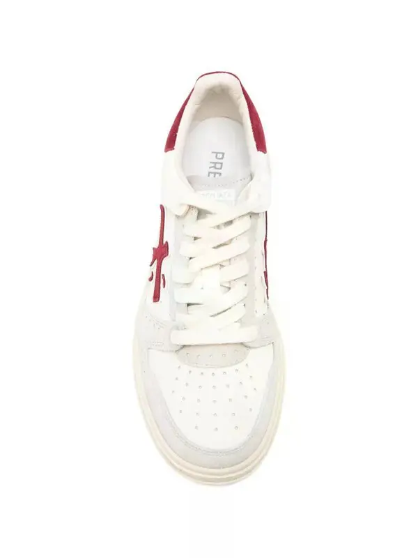 Premiata Quinn Panelled Leather Sneakers - Neutrals