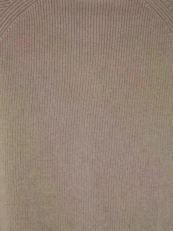 BRAMANI CASHMERE Ribbed-knit Zip-up Cardigan