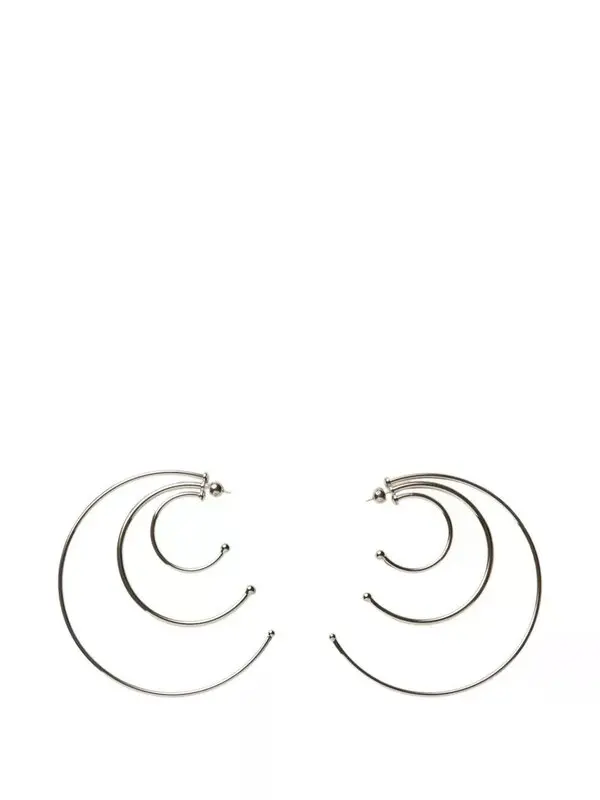 PANCONESI Pierced Solar Triple-hoop-design Earrings - Silver