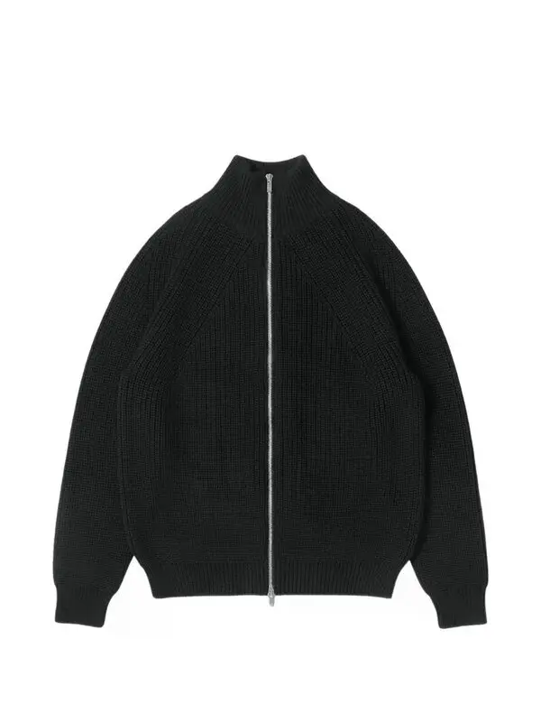 BATONER JAPAN Ribbed-knit Zip-up Cardigan